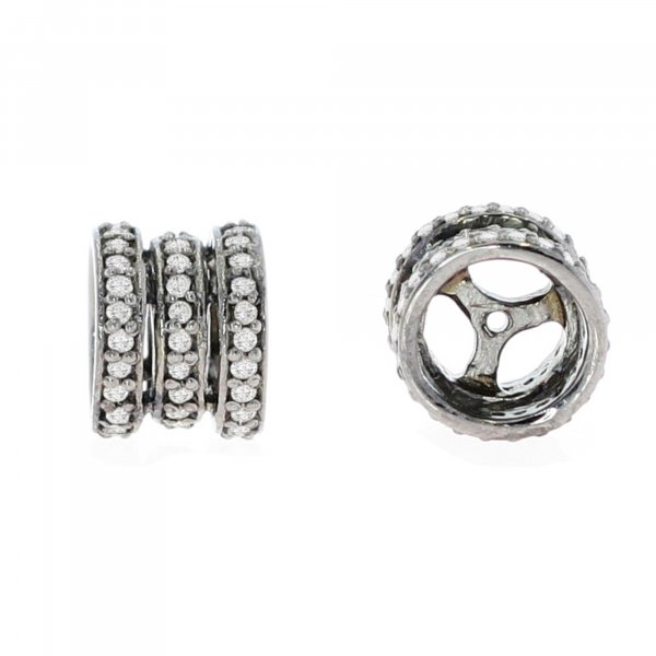 Diamond Rondelles | Gold and Sterling Silver Diamond Rondelle